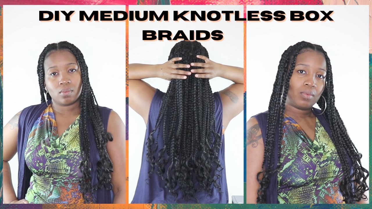 How-To: Simple And Easy Medium Knotless Box Braids #knotlessboxbraids - YouTube