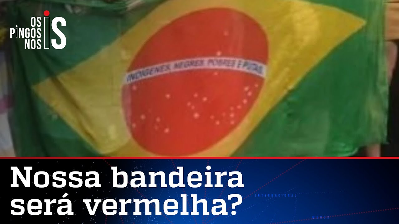 Psolista exibe bandeira do Brasil vermelha e com linguagem neutra - YouTube