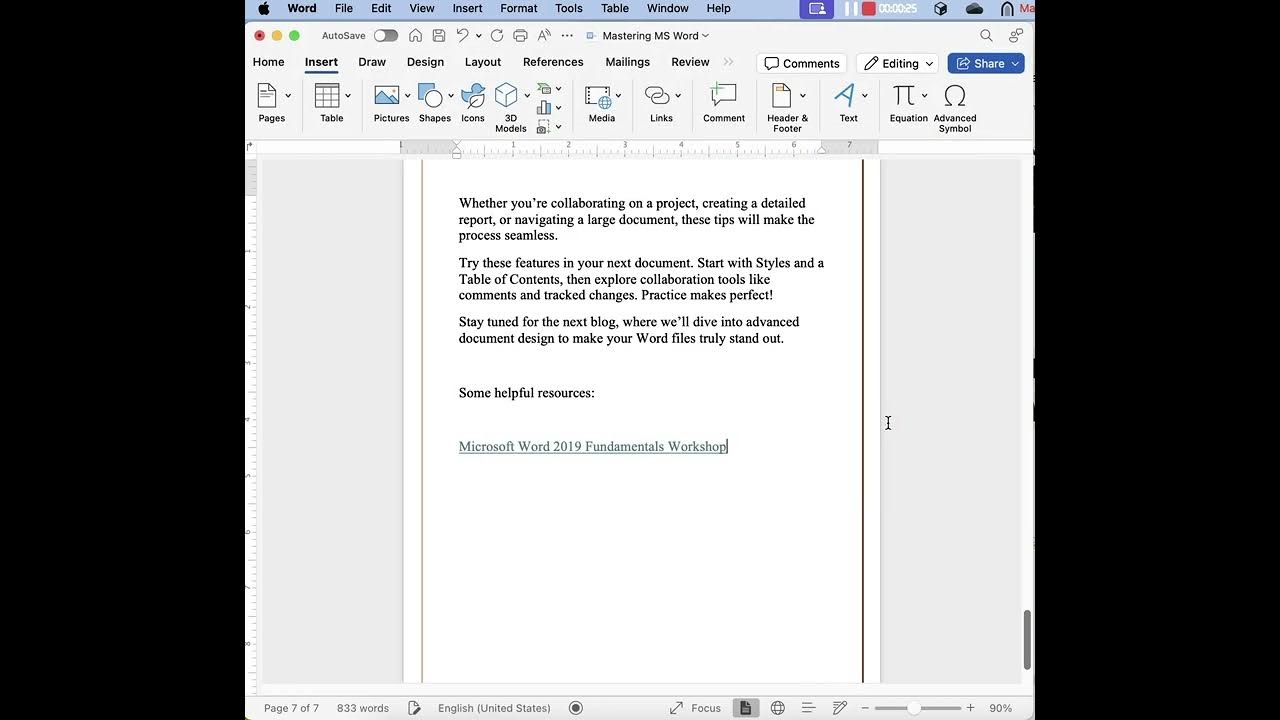 Adding Hyperlinks and Bookmarks in MS Word - YouTube