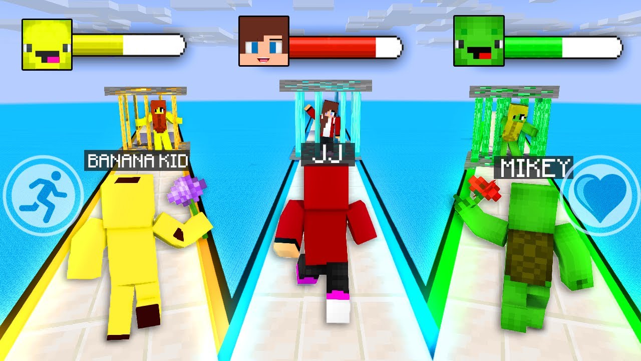 JJ vs Mikey vs Banana Kid - Treasure Girl Prison Escape - Maizen Minecraft Animation - YouTube