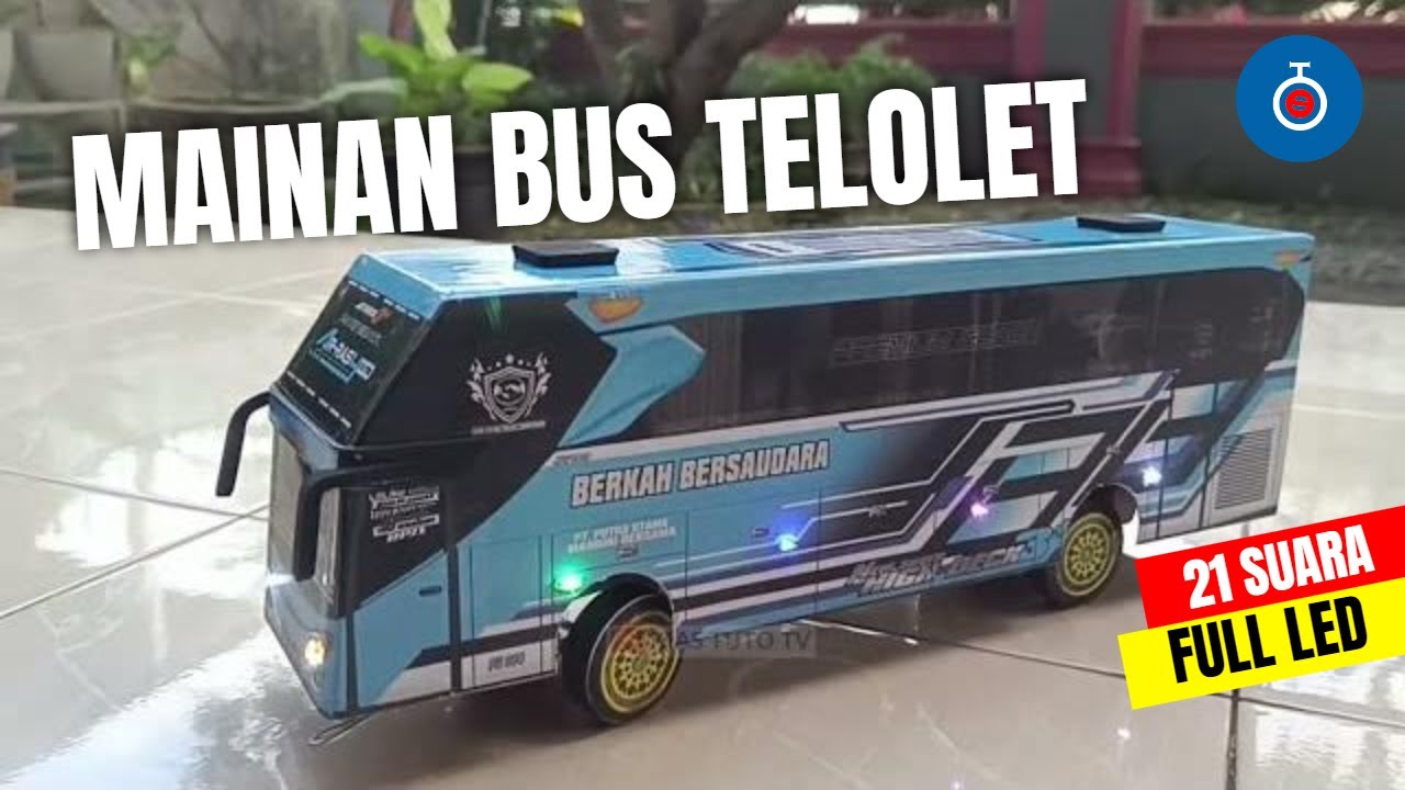 Mainan Viral! MINIATUR BUS TELOLET Basuri Full Lampu - YouTube