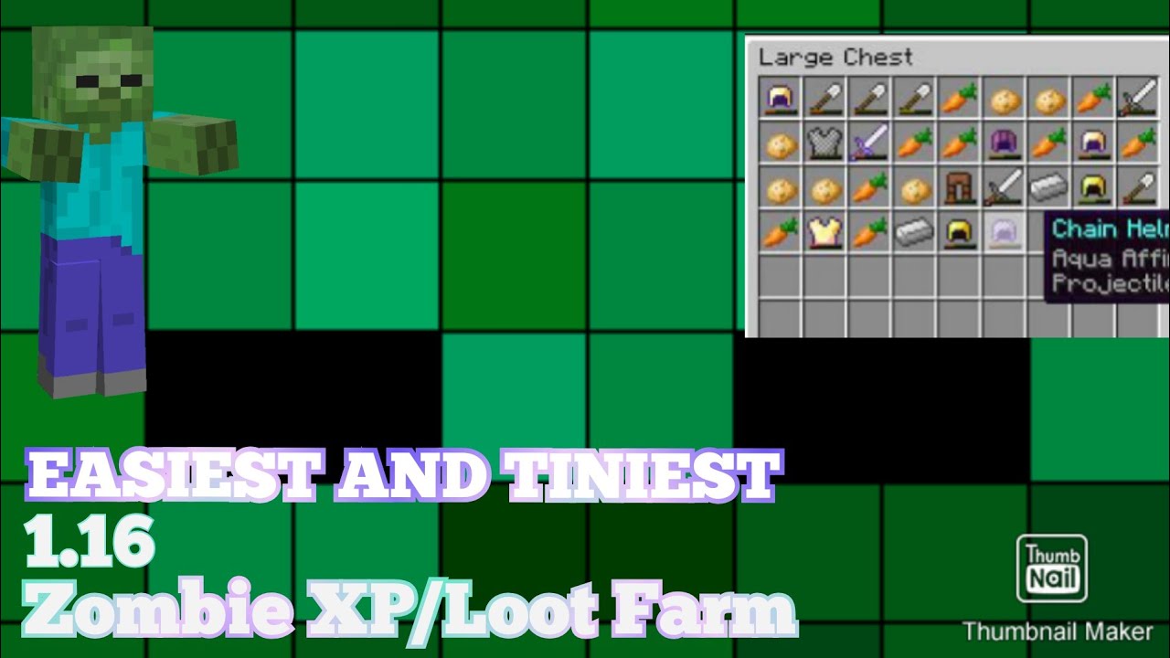 The EASIEST and TINIEST Minecraft Zombie loot farm 1.16 - YouTube