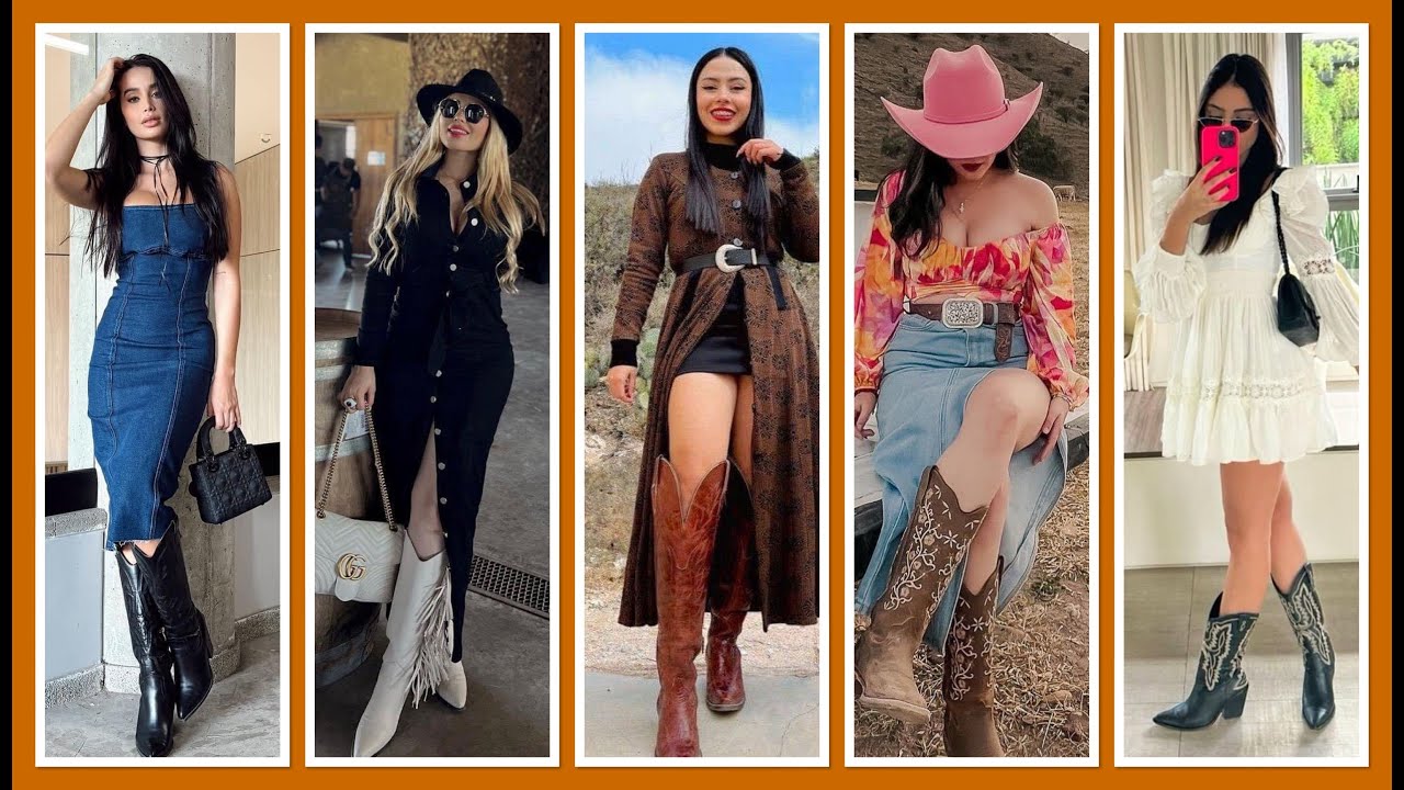 Hermosos outfits con botas vaqueras 👢 🤠 ideas que te encantarán 😍 - YouTube