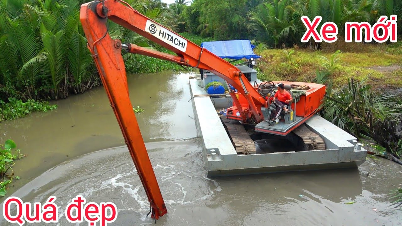 Xe Cuốc Mới Cần Dài HITACHI UH 07 - 7 Quá Đẹp/ xe cuốc múc đất lẻ - YouTube