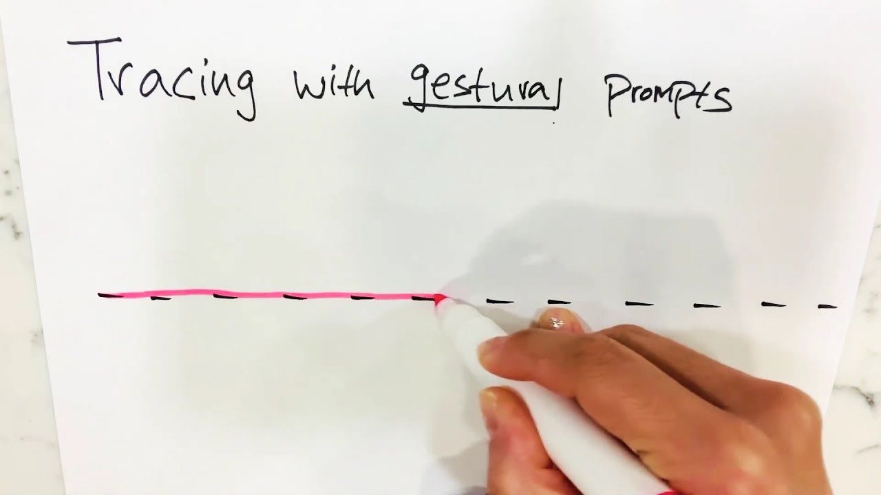 Tracing line with gestural prompts - YouTube