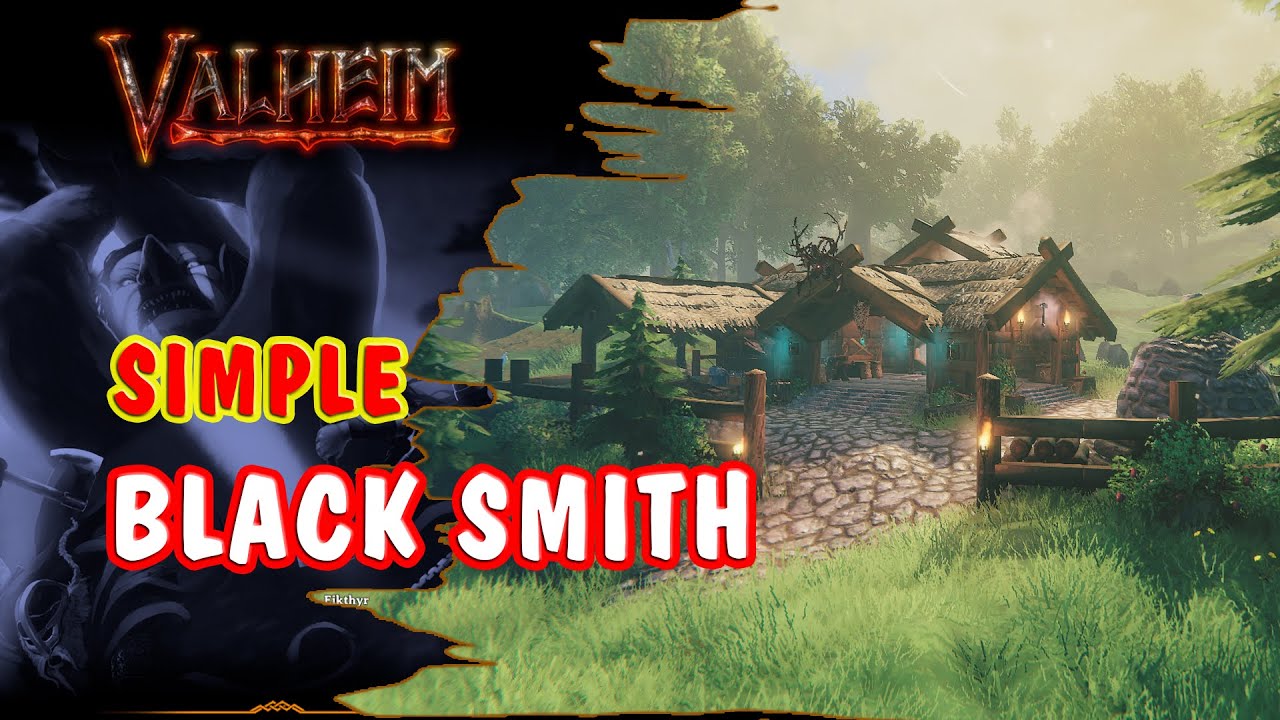 Valheim: How To Build Simple Blacksmith | Small Village - YouTube