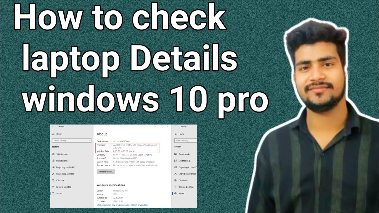 😱How to check laptop details in windows 10 pro | Laptop की specs कैसे ️ ...