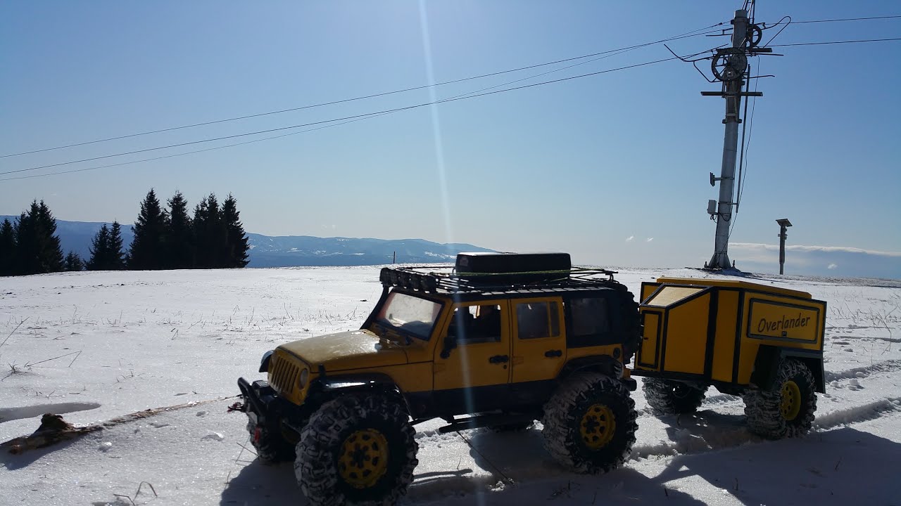 Axial SCX 10 with 3d printed trailer - YouTube