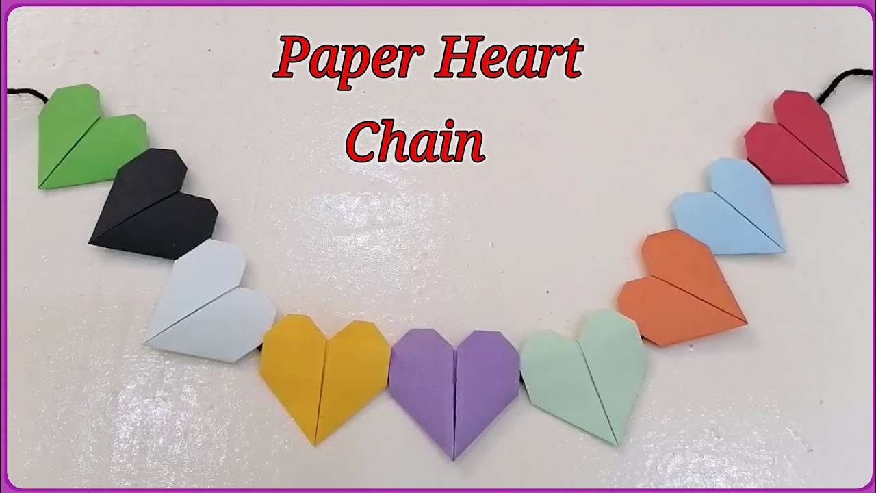 How to make paper heart chain | Room decor ideas | Diy - YouTube