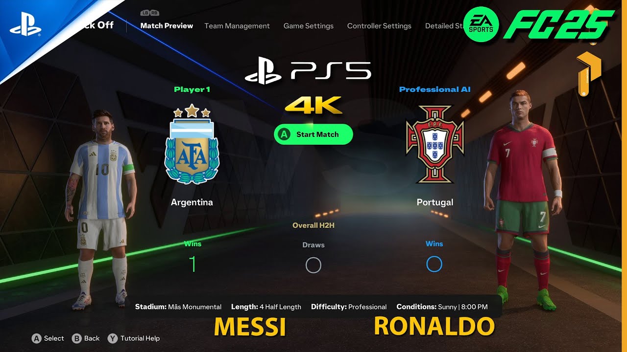 FC 25 - Messi vs Ronaldo | Argentina vs Portugal | PS5™ Gameplay [4K60 ...