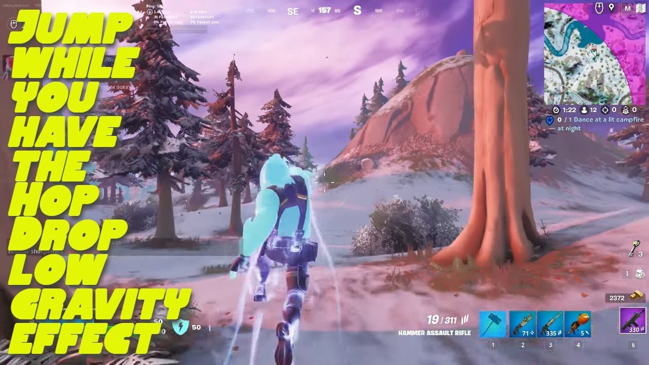 Jump while you have the Hop Drop low gravity effect - YouTube