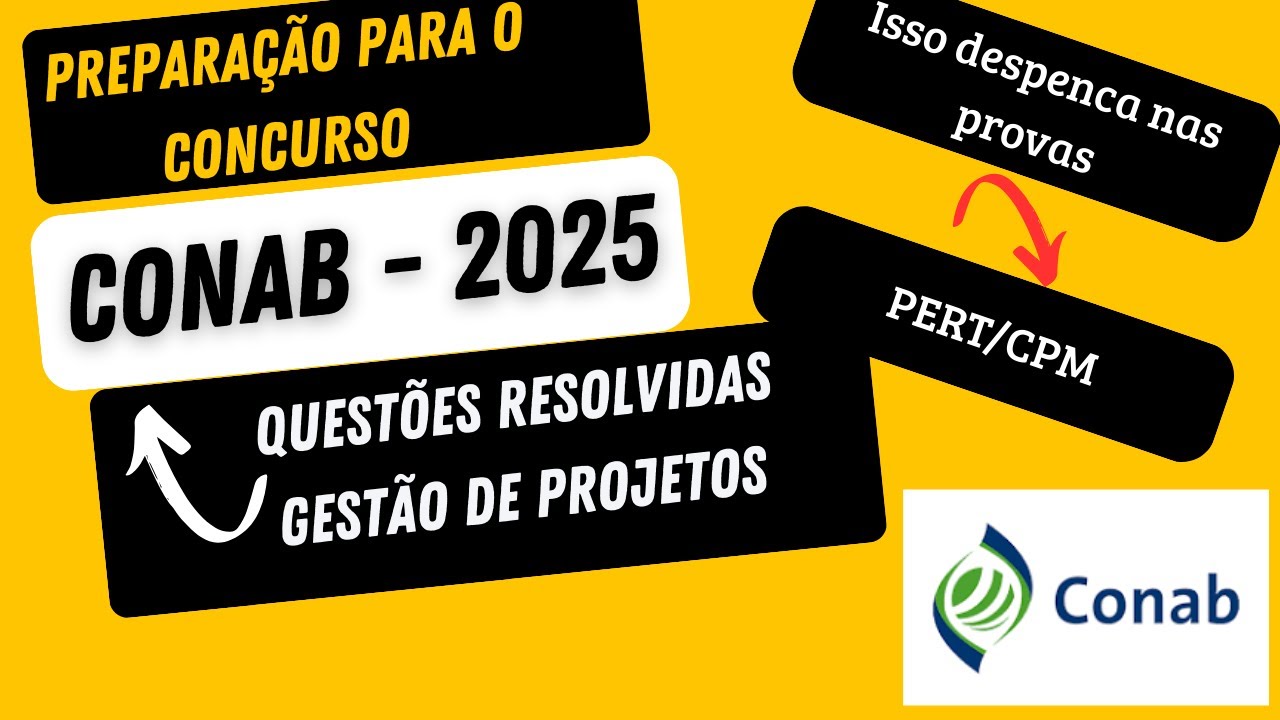 Concurso CONAB 2025. Gestão de Projetos: 4 questões resolvidas que ...