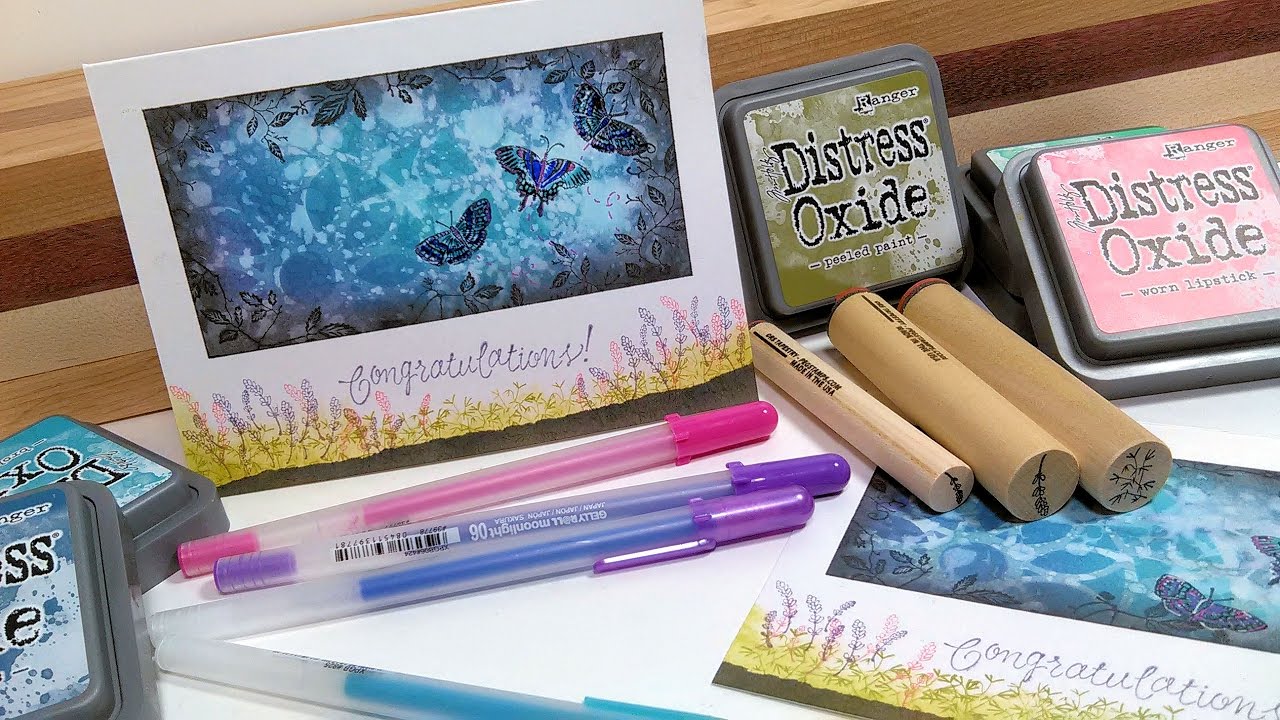Distress Oxide Ink One Layer Card // Stamp School - YouTube