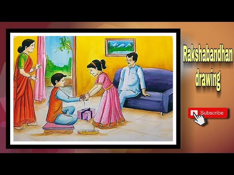 Raksha Bandhan drawing/ how to draw Raksha Bandhan drawing/ रक्षाबंधन ...