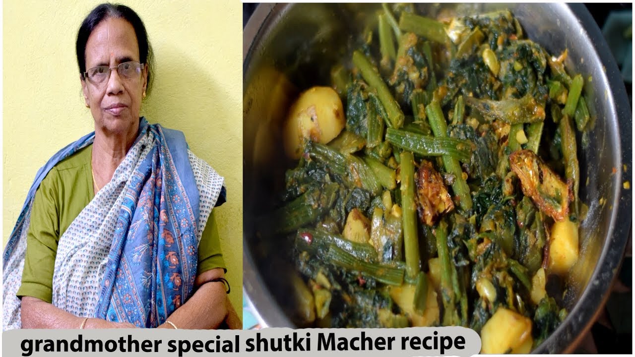 pumpkin leaves with Dry fish recipe|kumroshagr shutki Mach||Bengali ...