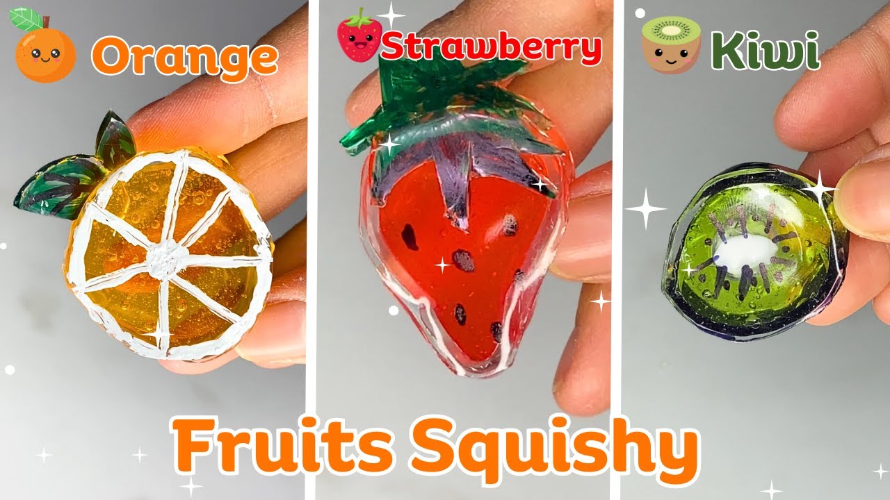 DIY Fruits 🍊🍓🥝 Squishy with Nano Tape! 💜 Part 2💜 - YouTube