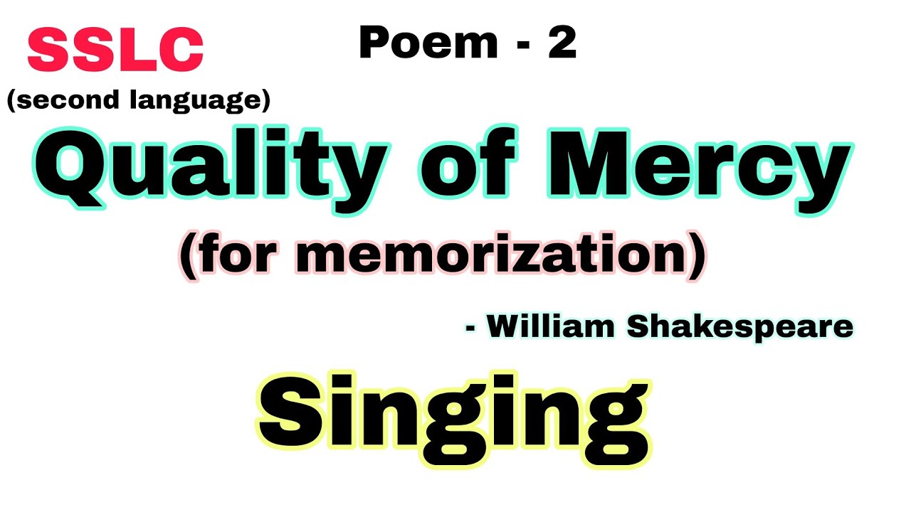 quality of mercy | Poem 2 |Song | SSLC - YouTube