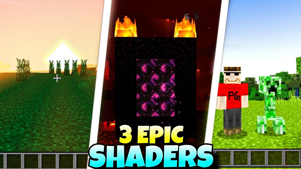 Top 3 EPIC shaders for Minecraft pocket edition|| MCPE shaders 1.21 ...
