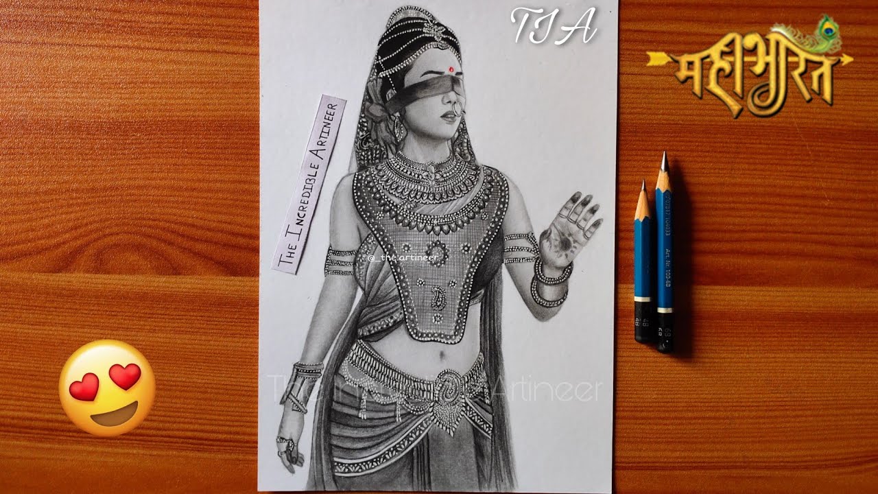 Drawing Gandhari | Mahabharat | Riya Deepsi | T.I.A - YouTube