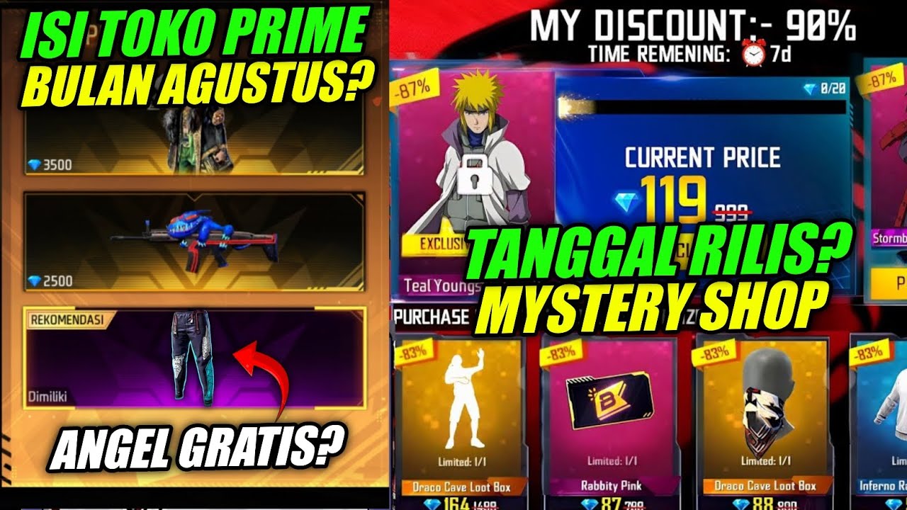 ISI TOKO PRIME AGUSTUS & TANGGAL RILIS MYSTERY SHOP FF TERUNGKAP! ADA ...