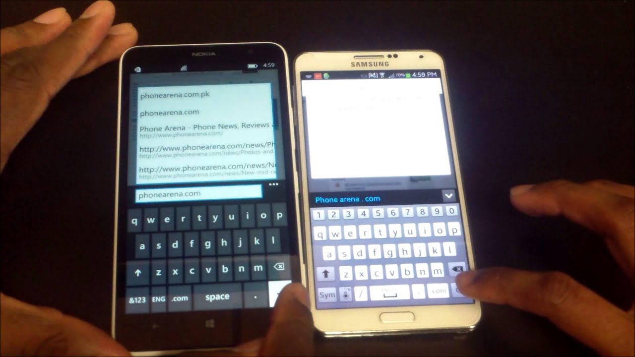 Nokia Lumia 1320 VS Samsung Galaxy Note 3 - YouTube