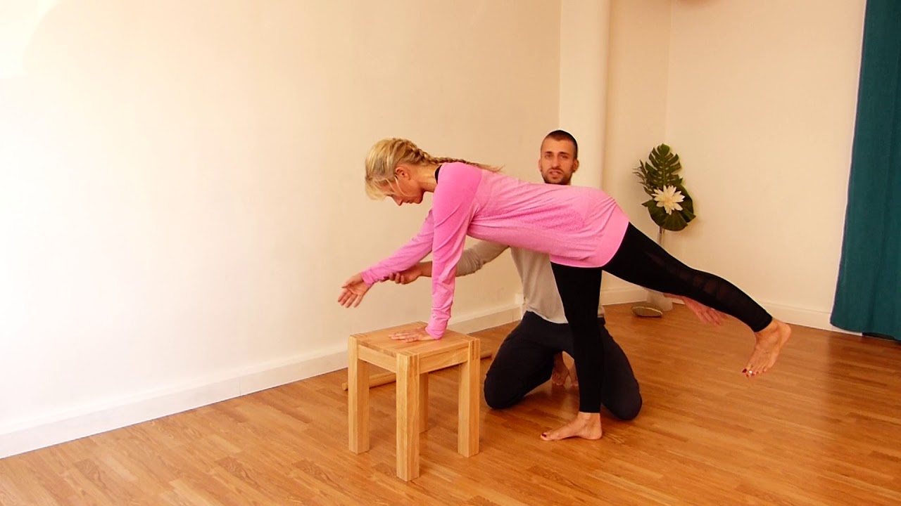 Warrior 3 with chair - YouTube