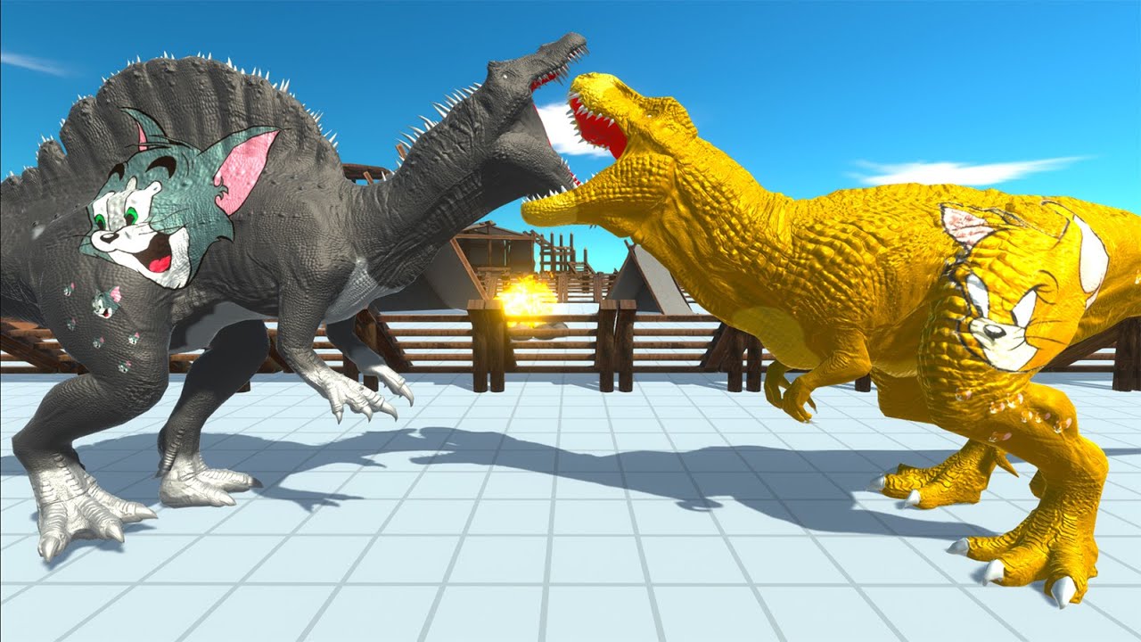 JERRY T-REX vs SUPERMAN T-REX vs TOM SPINOSAURUS DEATH RUN - Animal ...