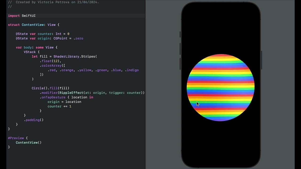 Stripe and Ripple Metal Shader in SwiftUI - YouTube