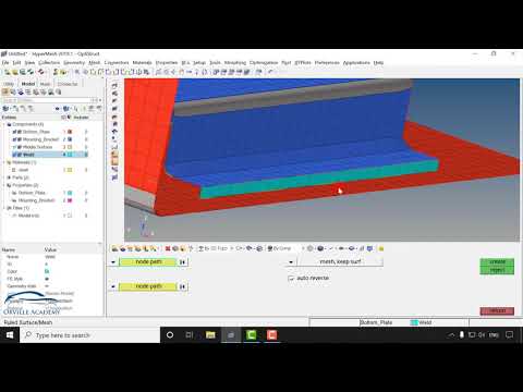 Seam/Arc Weld in Hypermesh - YouTube