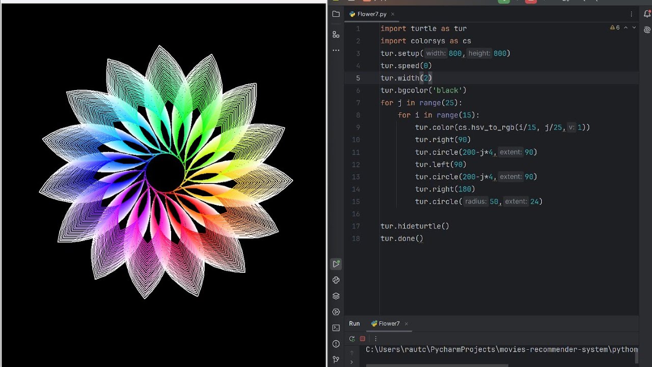Aurora Spiral Design Using Python Turtle | ASMR - No Talking - YouTube