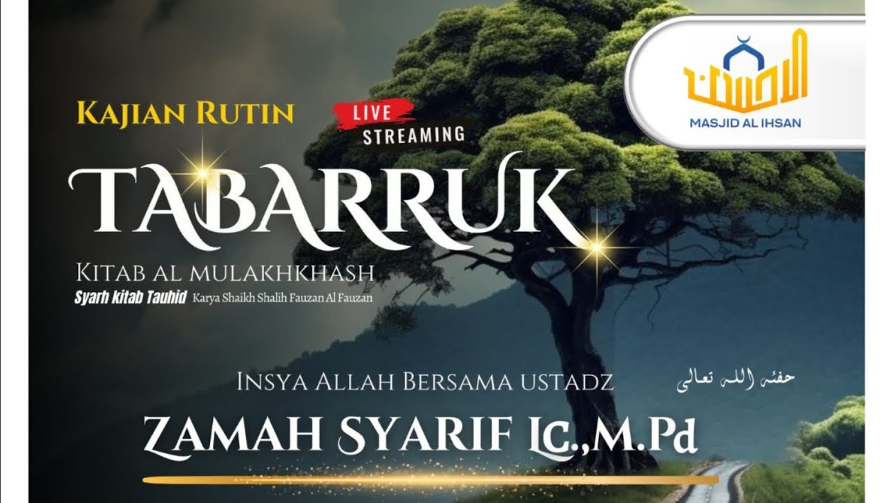 🔴 Live Kajian l Tabarruk l Kitab 1000 Al Mulakhkhas - YouTube