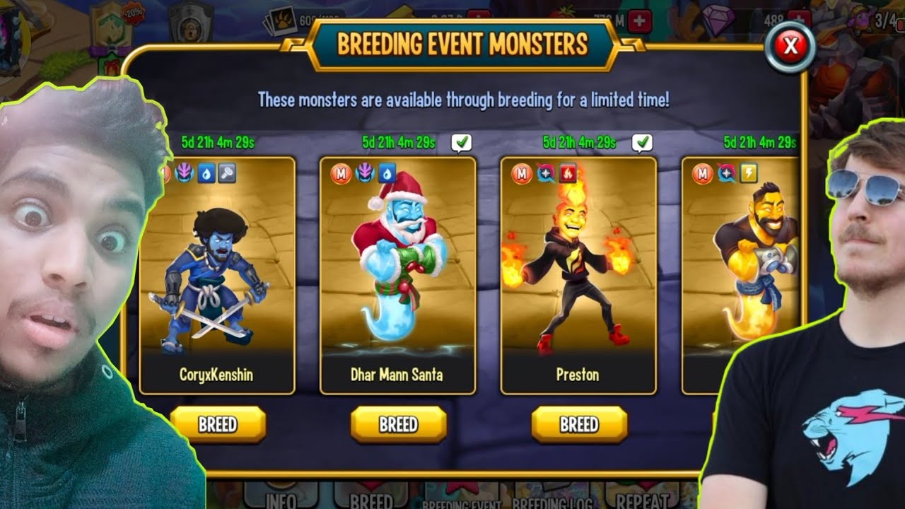 Monster legends Bounty hunt event & Breed Free Youtuber Mythic monsters ...