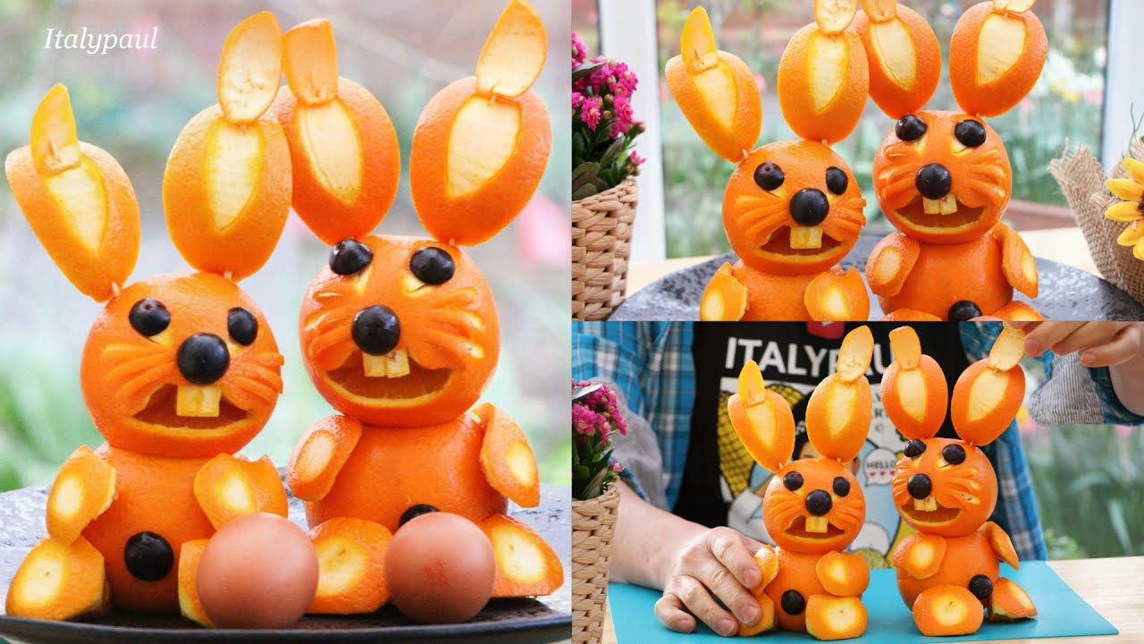 Fruit Carving Animals Video | Orange bunny | Food Art and Cutting ...