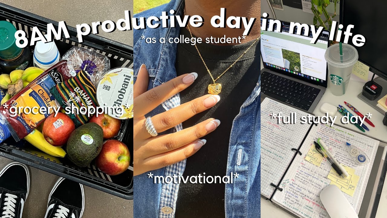 STUDY VLOG | 8 AM productive study day (long study day, study tips ...