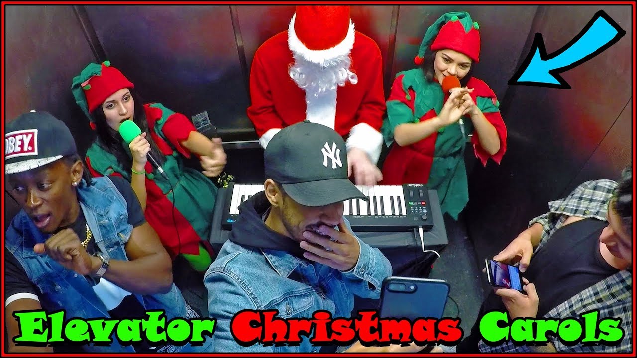 Santa & His Elves Play Christmas Carols in Elevator!! - YouTube