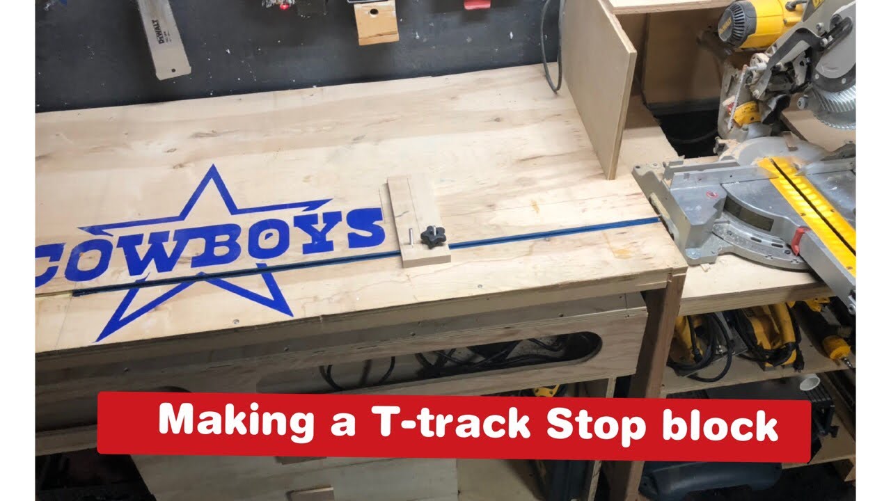 Making a T-track Stop Block on miter station - YouTube