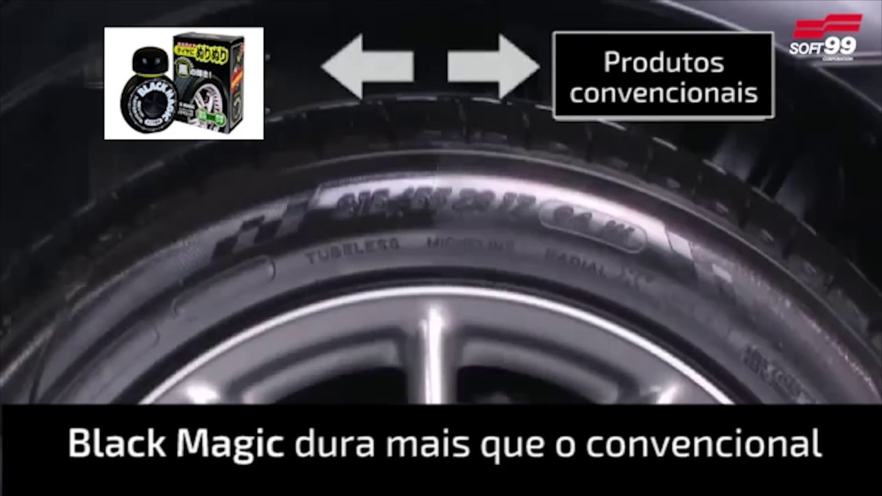Soft99 Black Magic - Tratamento Super Preto para Pneus - YouTube