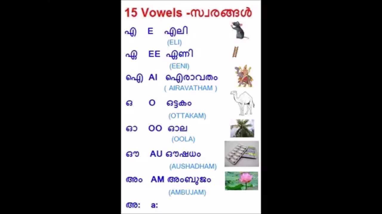 Episode 1 - Learn Malayalam Basics (മലയാളം) - Vowels - YouTube