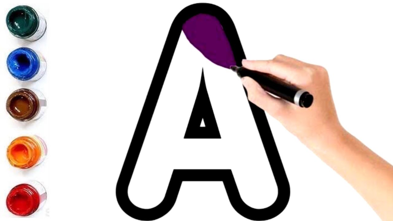 Let's Learn to Draw and Paint ABCDE,abcd & 1234 for Kids // Easy ...