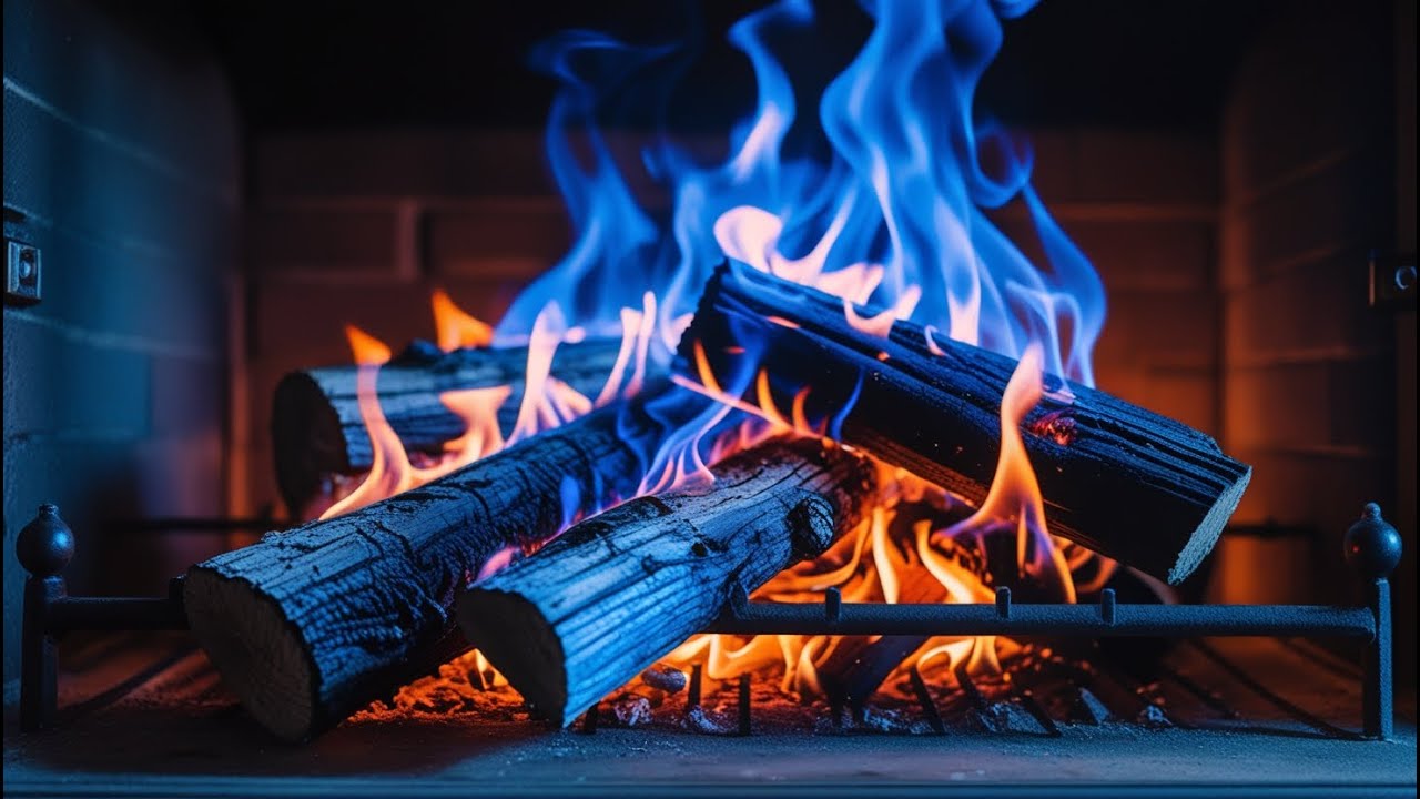 Mystical Blue and Orange Firelight Ambience | A Cozy Night by the ...