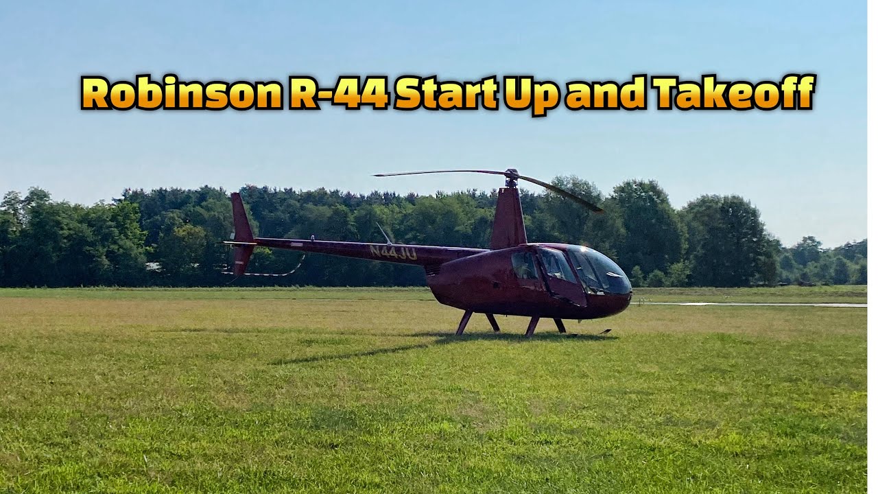 Robinson R-44 Start up and Takeoff - YouTube