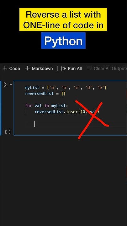 ONE line to reverse List 🔄🐍 #pythontutorial #letscode #codingshorts #shorts #pythonforbeginners ...