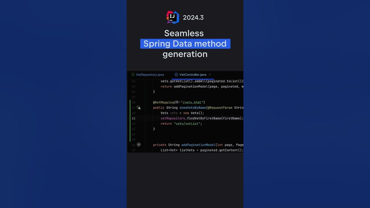 IntelliJ IDEA 2024:3 Seamless Spring Data method generation - YouTube