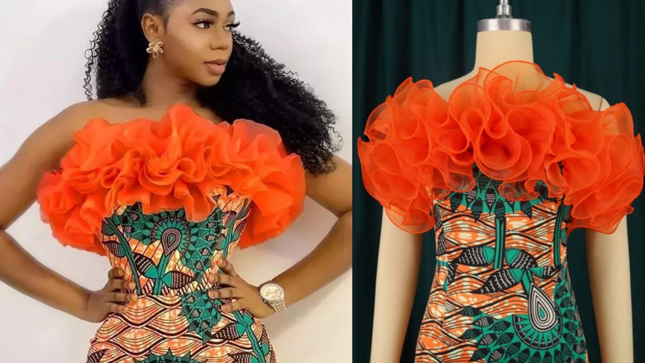 How to make a PLEATED RUFFLES TULLE DESIGN | Organza Ruffled Flounce ...