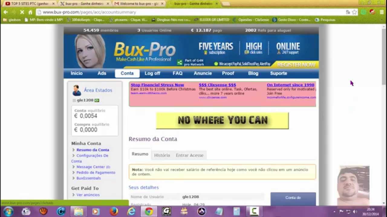 Ganhando Dinheiro Com Bux Pro um dos Melhores Site PTC Que Paga Mesmo ...