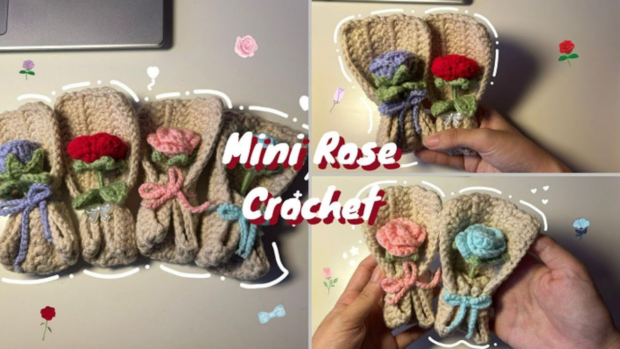 🌹Mini Rose Crochet - YouTube