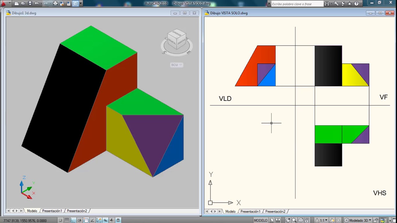 VISTAS DE UN SÓLIDO EJEMPLO 01 | DIBUJO TÉCNICO - YouTube