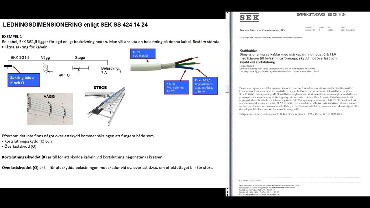 Ledningsdimensionering Fall 1 - YouTube