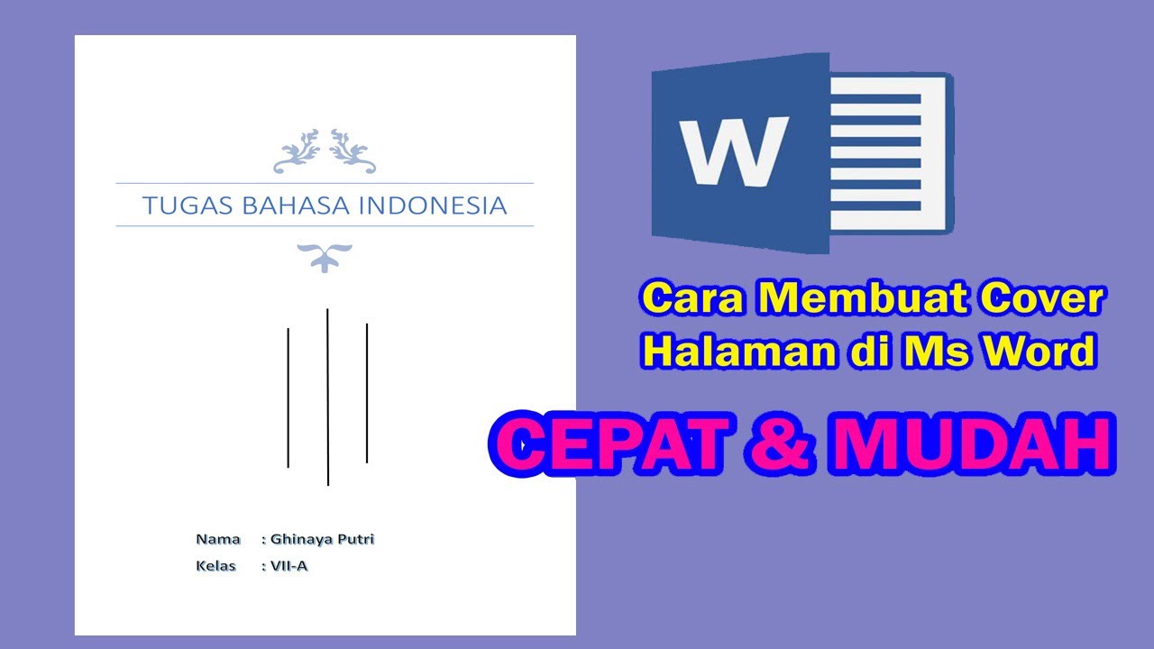 Cara cepat dan mudah membuat Cover Halaman di Word 2016 || Tutorial ...