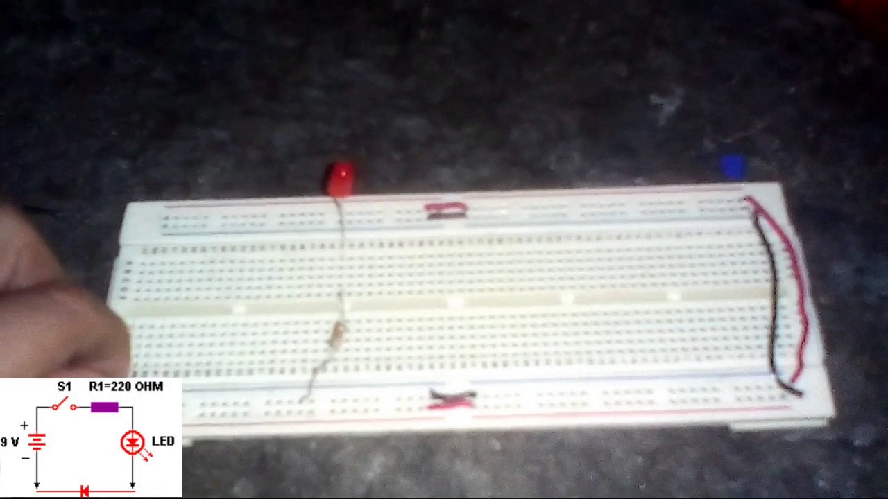 Encender un led desde una protoboard / Circuito - YouTube